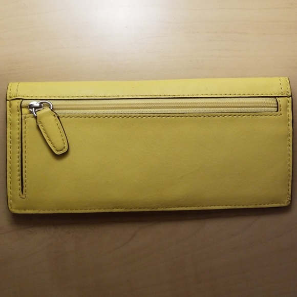 Coach | Bags | Coach Slim Fold Yellow Wallet | Poshmark